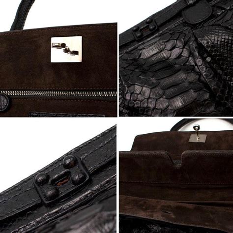 Zagliani Black Python Handbag At 1stdibs