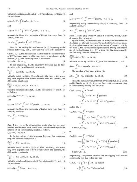 pdf two warehouse partial backlogging inventory models with three
