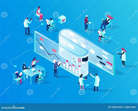 People Interacting With Charts And Analysing Statistics Data