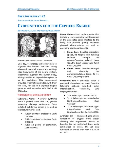 Tce Cybernetics For The Cepheus Engine Pdf