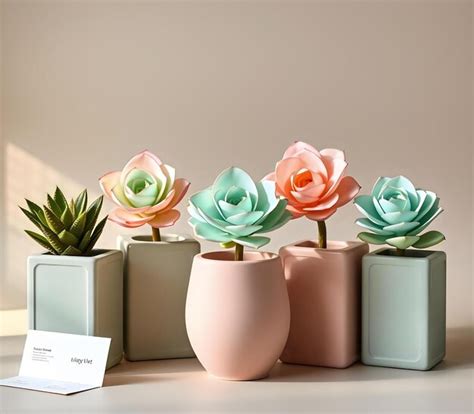 Rectangular Planters Holding Different Types Of Plants Premium Ai