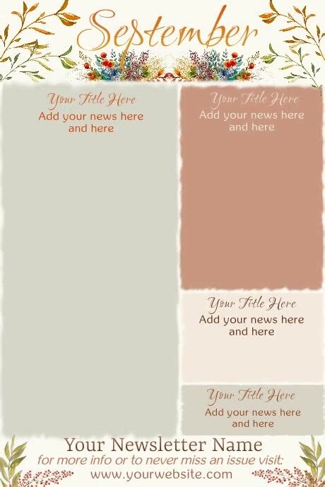 September Newsletter By Paula Template Postermywall