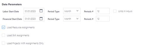 Setting Data Load Parameters Pdware