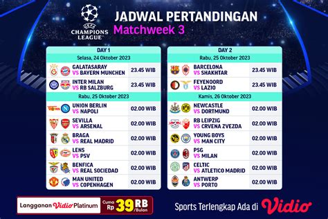 Jadwal Dan Link Streaming Ucl 202324 Pekan Ini Mw3 Vidio Blog