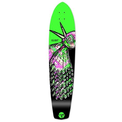 Punked Slimkick Longboard Deck The Bird Green Longboards Usa