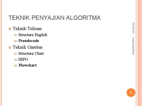 Logika Algoritma PSEUDOCODE TIPE DATA VARIABEL DAN