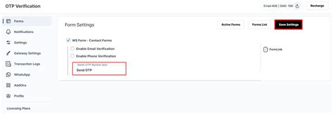 Otp Verification For Ws Form Contact Form On Wordpress