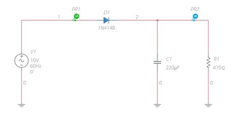Rectifier With A Capacitor Filter Multisim Live