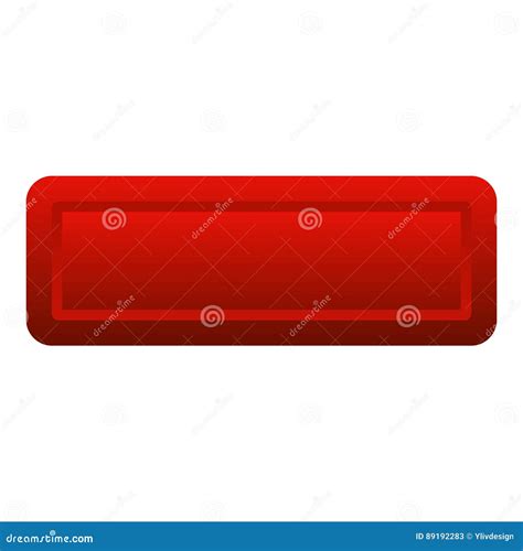 Red Rectangle Button Icon Flat Style Stock Vector Illustration Of Click Inactive