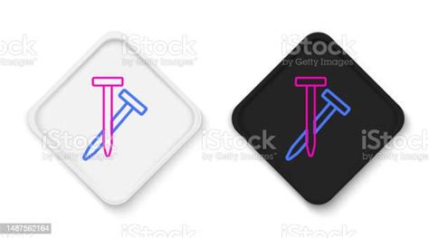 흰색 배경에 격리 된 라인 금속 손톱 아이콘 다채로운 개요 개념 벡터 강철에 대한 스톡 벡터 아트 및 기타 이미지 강철 건설 산업 건축하기 Istock