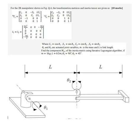For The 2r Manipulator Shown In Fig Q4 The