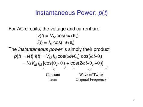 PPT Instantaneous Power Average Power RMS Examples PowerPoint Presentation ID 6624542