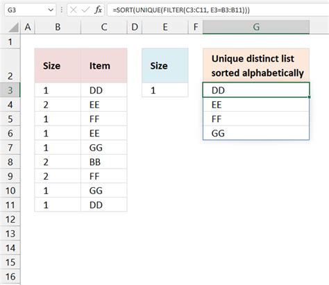 Extract A Unique Distinct List Sorted From A To Z