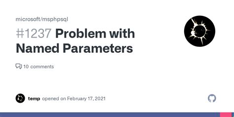 Problem With Named Parameters · Issue 1237 · Microsoftmsphpsql · Github