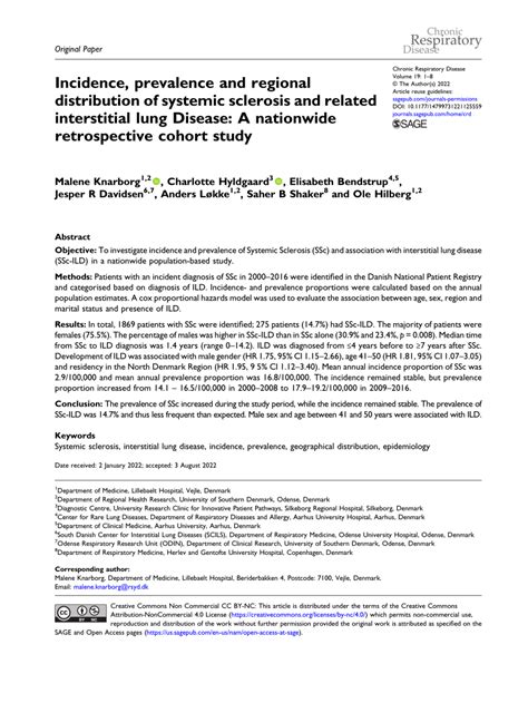Pdf Incidence Prevalence And Regional Distribution Of Systemic
