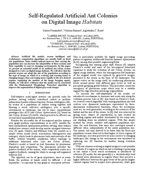 Self Regulated Artificial Ant Colonies Pdf Image Segmentation