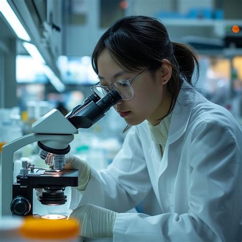 Free Scientist Using Microscope Image Download At Stockcake