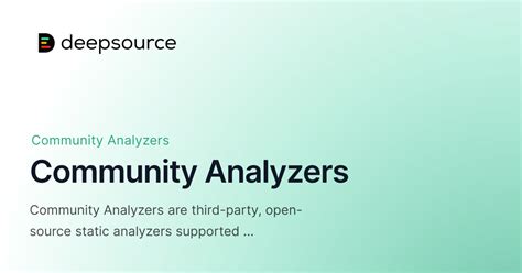 Community Analyzers Deepsource