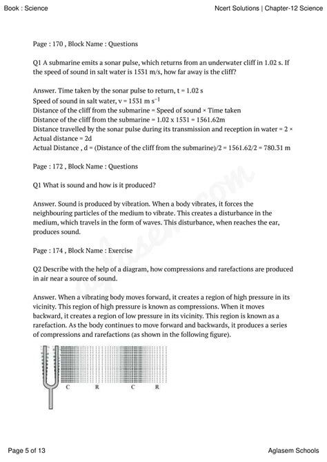 Ncert Solutions For Class 9 Science Chapter 11 Sound Pdf