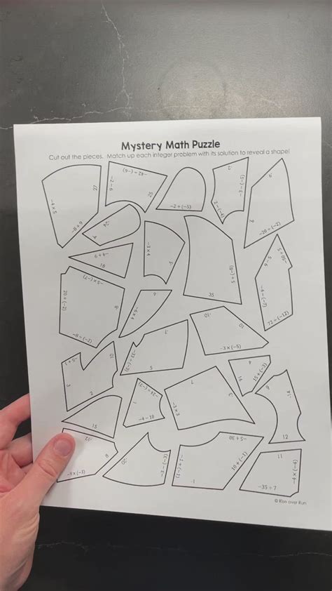 Integer Operations Puzzle For Upper Elementary Students