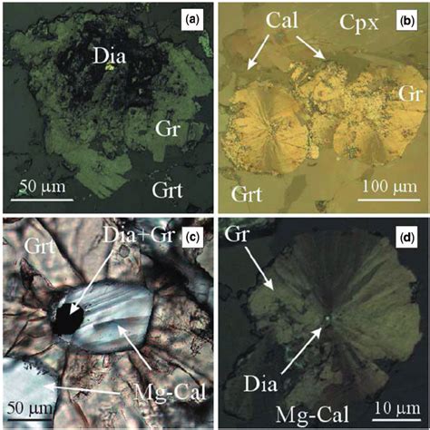 Photomicrographs Of Graphite Coatings Around Interstitial Diamond A