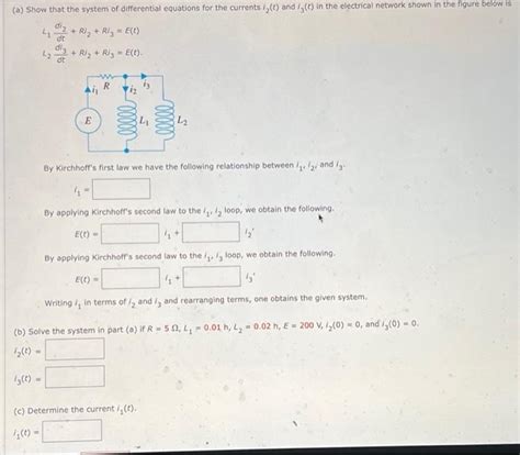 Solved A Show That The System Of Differential Equations