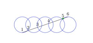 Tikz Pgf Labeling Distinct Points Of A Line And Circle Using Intersections Package TeX