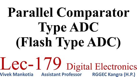 Parallel Comparator Type Flash Type Adc Lec 179 Youtube