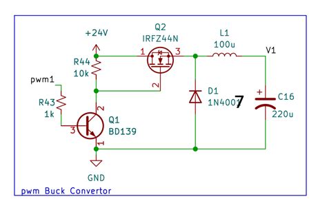 Power Electronics Pwm Buck Converter Using Irfz44n And Bd139 Electrical Engineering Stack