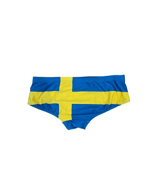 Sverige Trunks Badbyxor Med Svenska Flaggan Swimshop