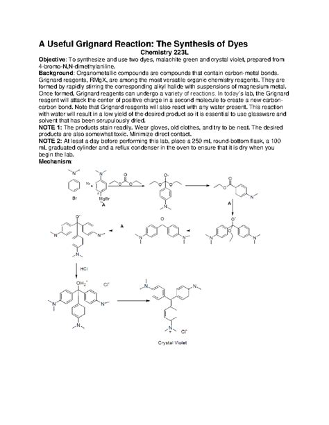 21 Grignard Reaction A Useful Grignard Reaction The Synthesis Of