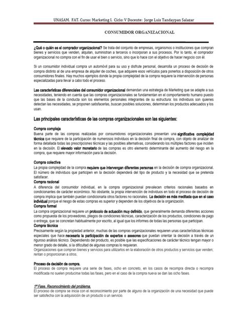 Lectura Sobre Comportamiento De Compra Organizacional Jlts2023 I Pdf