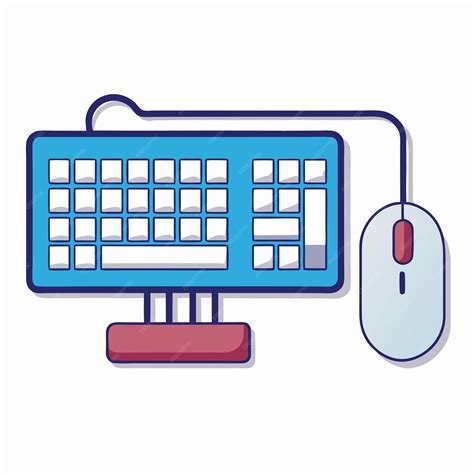 Monitor Keyboard And Mouse Vector Design Essential Tech Trio Premium
