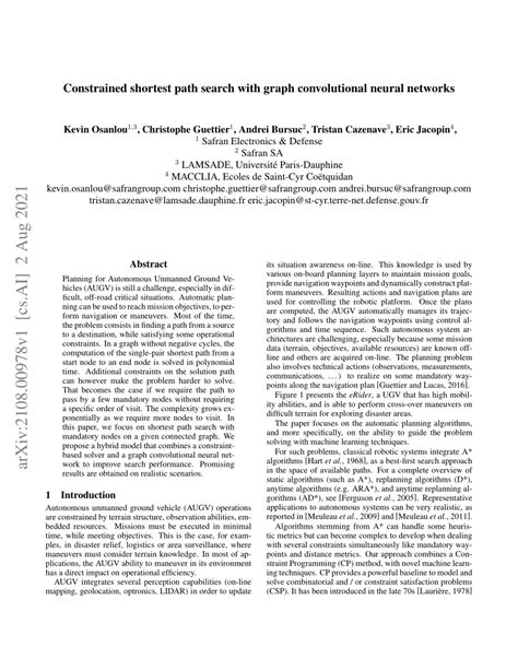 Pdf Constrained Shortest Path Search With Graph Convolutional Neural Networks