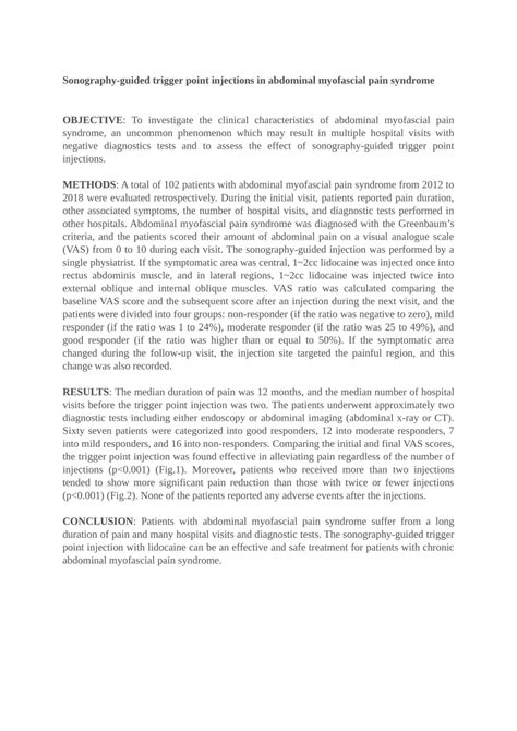 PDF Sonography Guided Trigger Point Injection In Abdominal Myofascial Pain Syndrome