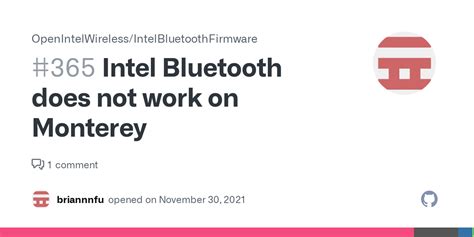 Intel Bluetooth Does Not Work On Monterey Issue OpenIntelWireless