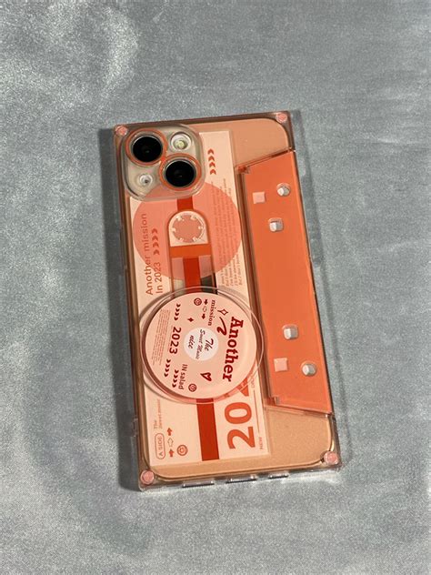 컬러 Cd모양 거치대 카세트 테이프 아이폰 케이스 투명 14 13 12 11