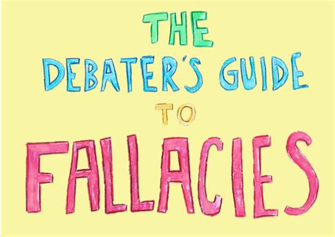 The Debaters Guide To Fallacies Debating Sa Incorporated