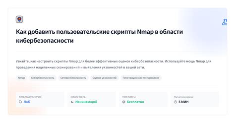 Как добавить пользовательские скрипты Nmap в области кибербезопасности Labex
