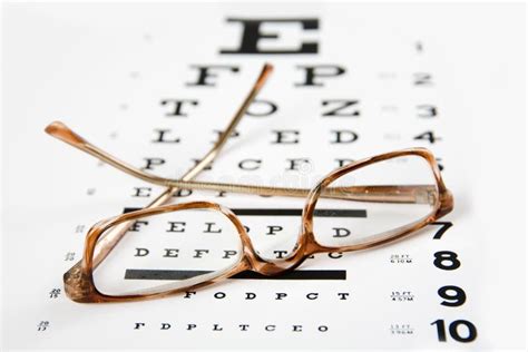 Looking Through The Glasses At Eye Chart Stock Image Image Of Focus