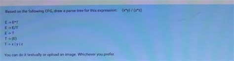 solved based on the following cfg draw a parse tree for