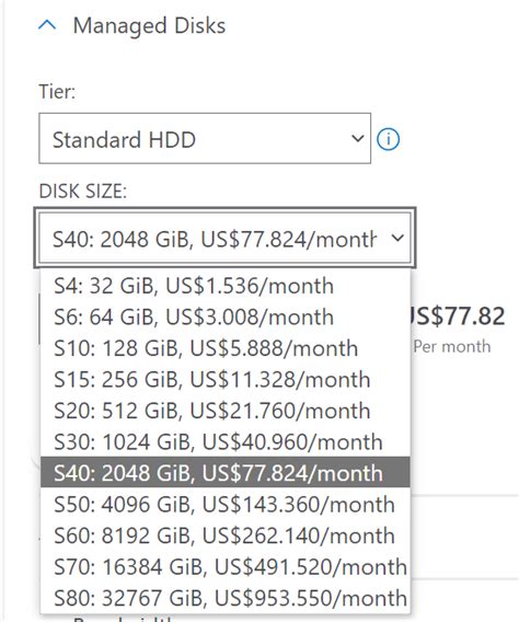 Clarification On Azure Managed Disk Pricing For Custom Sizes