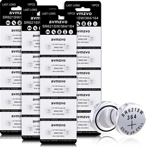 Avmzvo Sr621 Equivalente A La Batería Sr621sw 364 621 Reloj Pila Pila 1