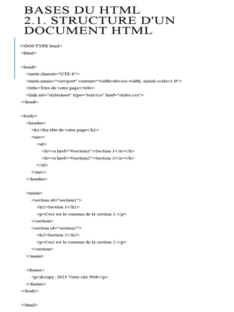 Introduction à Html 2 Pdf Html Internet