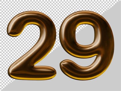 Premium Psd Number 29 Design With Balloon Style In 3d Render