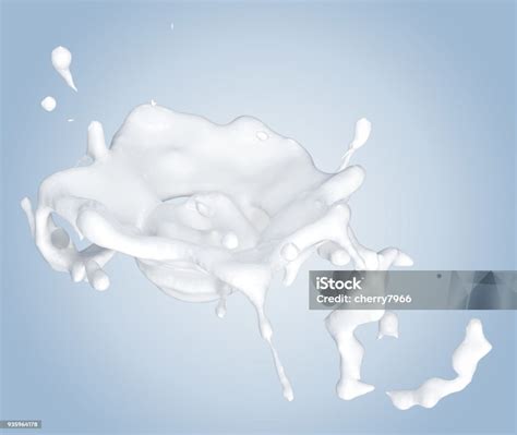 우유 또는 요구르트 스플래쉬 절연 3d 일러스트 포함 파란색 배경에 고립 된 클리핑 경로 곡선에 대한 스톡 사진 및 기타 이미지