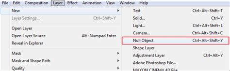 how to use null layers in after effects
