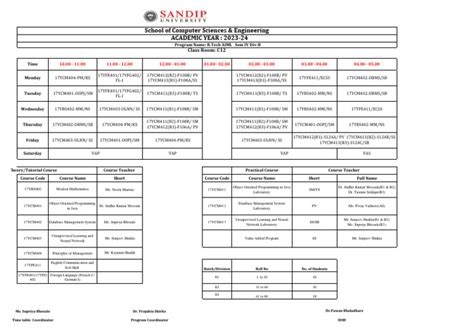 Se B Updated Timetable Pdf Software Engineering Engineering