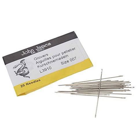 John James Glovers Needles Size 7 37mm In Length And 069mm In Diameter Pack Of 25