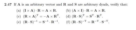 Solved 247 If A Is An Arbitrary Vector And R And S Are